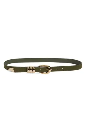 Madewell Triple Keeper Suede Belt - Loden
