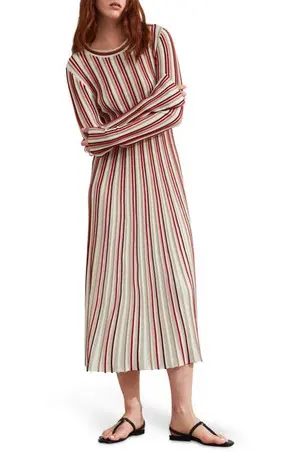 & Other Stories Stripe Long Sleeve Midi Sweater Dress