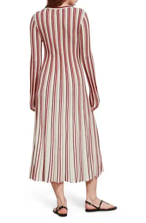 & Other Stories Stripe Long Sleeve Midi Sweater Dress