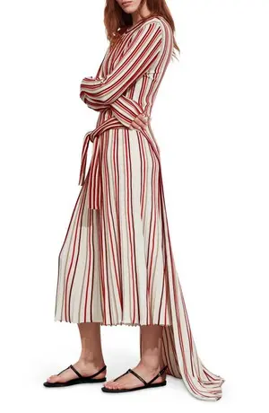 & Other Stories Stripe Long Sleeve Midi Sweater Dress