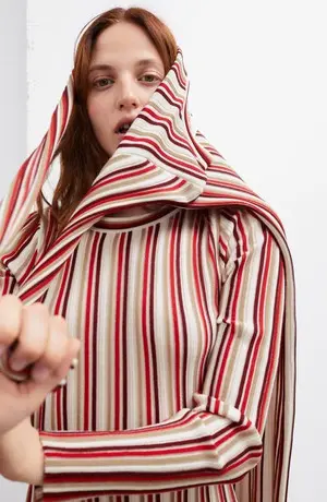 & Other Stories Stripe Long Sleeve Midi Sweater Dress