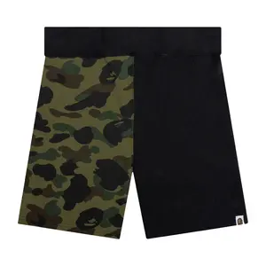 A BATHING APE 1st Camo Back Shark Sweatshorts - Green