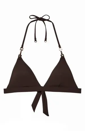 REISS Riah Triangle Bikini Top - Chocolate
