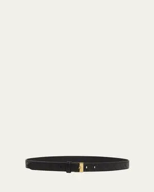Bottega Veneta Bottega Veneta Woven Leather & Brass Belt Black M Brass
