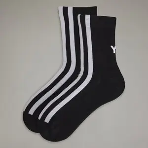 Adidas Y-3 Crew Socks With Signature Stripes Black