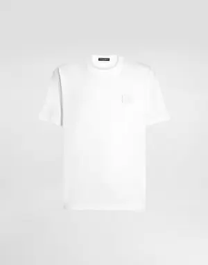 Dolce & Gabbana Cotton T-shirt With Branded Tag - Multicolor