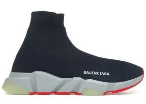 Balenciaga Speed Trainer Sneakers - Navy Blue/red