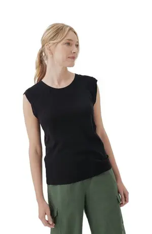 PACT Organic Featherweight Slub Muscle Tee - Black