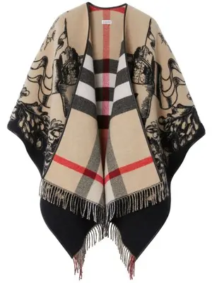 Burberry Equestrian Knight Wool Cape