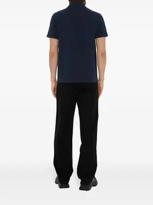 Burberry Edk-embroidered Cotton Polo Shirt - Blue