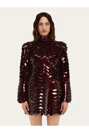 strapless open back dress Devious Hottie Patent Faux Leather Mini Dress