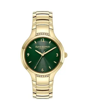 OLIVIA BURTON Lea Watch, 34mm - Green/gold