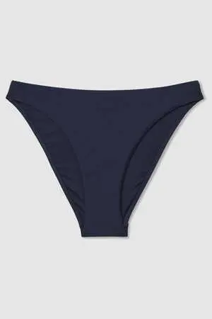 REISS Riah Snake Print Bikini Bottom - Navy