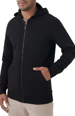 PACT Organic Brushed Fleece Zip Hoodie - Black