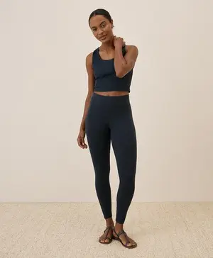 PACT Organic Cotton On-the-go Crop Tank - Midnight Blue