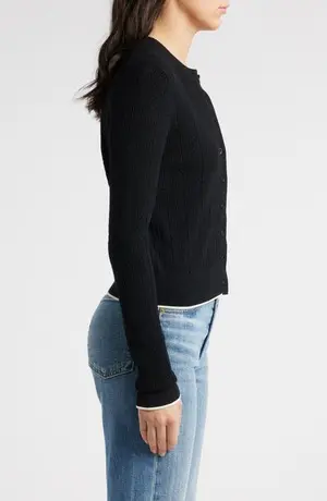 Madewell Signature Open Knit Cardigan - Black