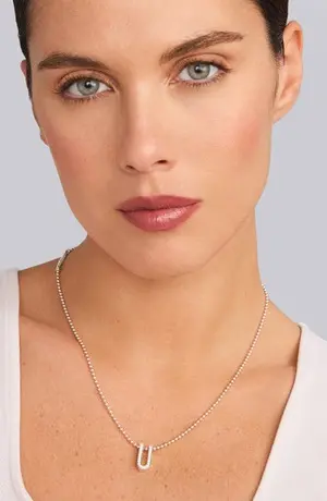 Lagos Caviar Spark Linear Pavé Diamond Pendant Necklace