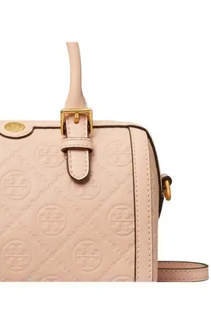 Tory Burch Petite T Monogram Leather Barrel Bag
