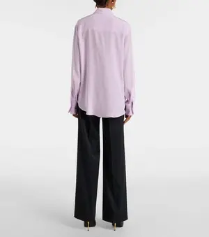 Victoria Beckham Ruffled Silk Blouse - Purple