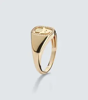SYDNEY EVAN Hamsa Icon Ring With Diamonds