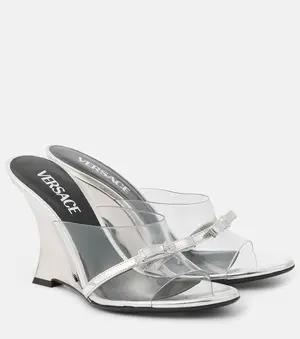 Versace Ribbon 95 Pvc Wedge Mules