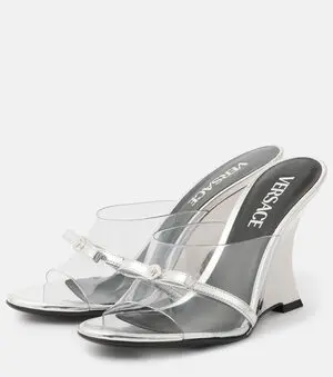 Versace Ribbon 95 Pvc Wedge Mules