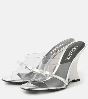 Versace Ribbon 95 Pvc Wedge Mules