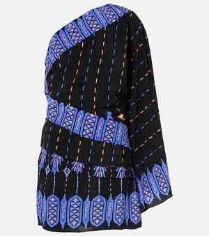 Johanna Ortiz Printed One-shoulder Mini Dress - Multicoloured