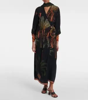 Johanna Ortiz Printed Silk Wrap Dress