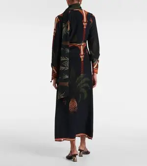 Johanna Ortiz Printed Silk Wrap Dress
