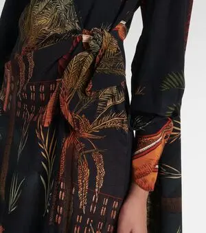 Johanna Ortiz Printed Silk Wrap Dress