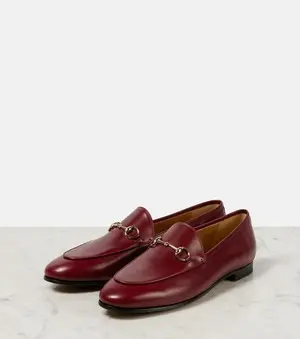 Gucci Jordaan Horsebit Leather Loafers - Red