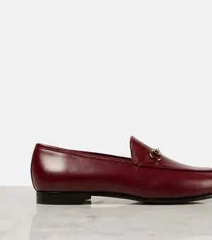 Gucci Jordaan Horsebit Leather Loafers - Red