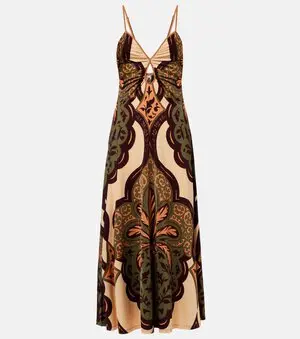 Johanna Ortiz Printed Jersey Midi Dress - Multicoloured