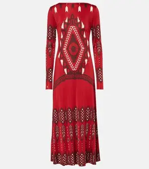 Johanna Ortiz Printed Jersey Midi Dress - Red