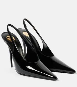 Saint Laurent L'entracte 110 Patent Leather Slingback Pumps