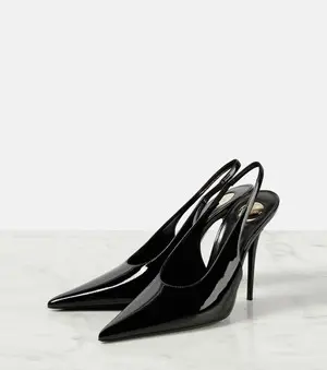 Saint Laurent L'entracte 110 Patent Leather Slingback Pumps