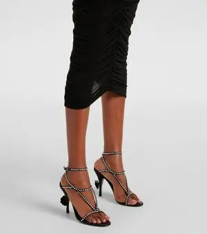 Magda Butrym Crystal-embellished Satin Sandals