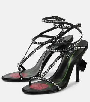 Magda Butrym Crystal-embellished Satin Sandals