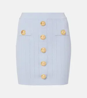Balmain Knitted Miniskirt - Blue