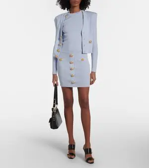 Balmain Knitted Miniskirt - Blue