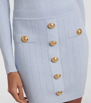Balmain Knitted Miniskirt - Blue