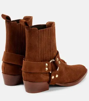 Paris Texas Helena Suede Biker Boots - Brown