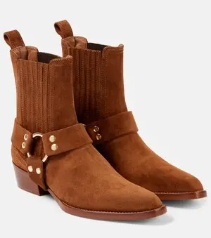 Paris Texas Helena Suede Biker Boots - Brown