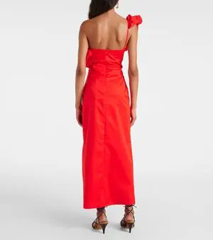Johanna Ortiz Ruffled One-shoulder Gown