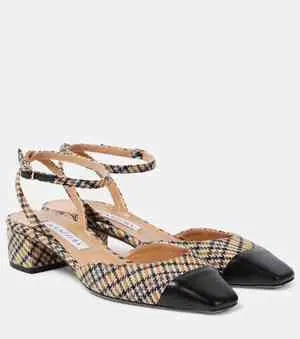 AQUAZZURA French Flirt 35 Tartan Pumps - Multicoloured