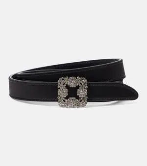 Manolo Blahnik Hangisi Embellished Belt - Black