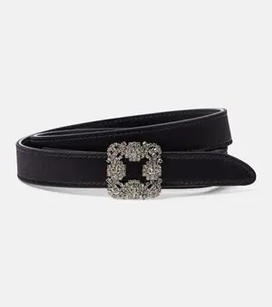 Manolo Blahnik Hangisi Embellished Belt - Black