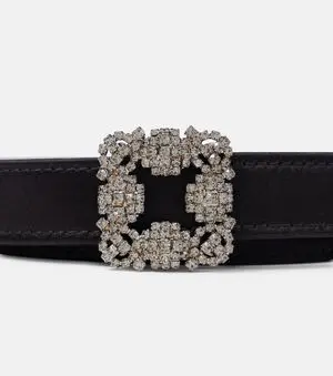 Manolo Blahnik Hangisi Embellished Belt - Black