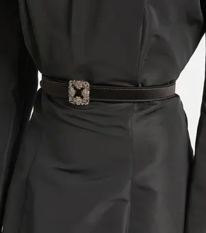 Manolo Blahnik Hangisi Embellished Belt - Black